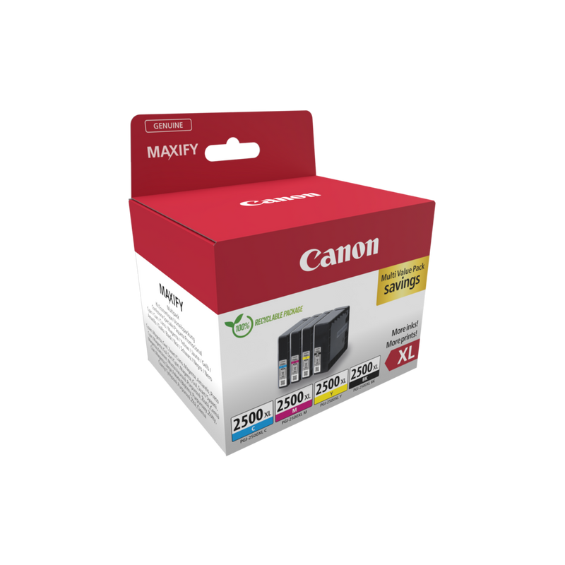 Comprar Multipack de cartuchos de tinta de alto rendimiento BK/C/M/Y Canon PGI-2500XL — Tienda ...